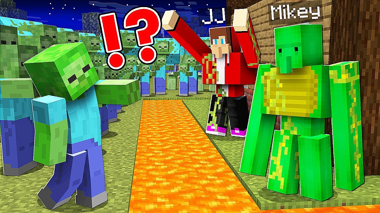 Mikey and JJ Became GOLEMS vs 1000 Zombie Army in Minecraft ! Maizen Security House ...