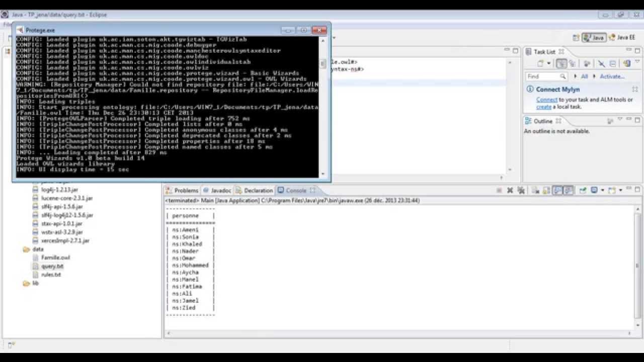 Programmation avec Jena (Eclipse) (TP2) - YouTube