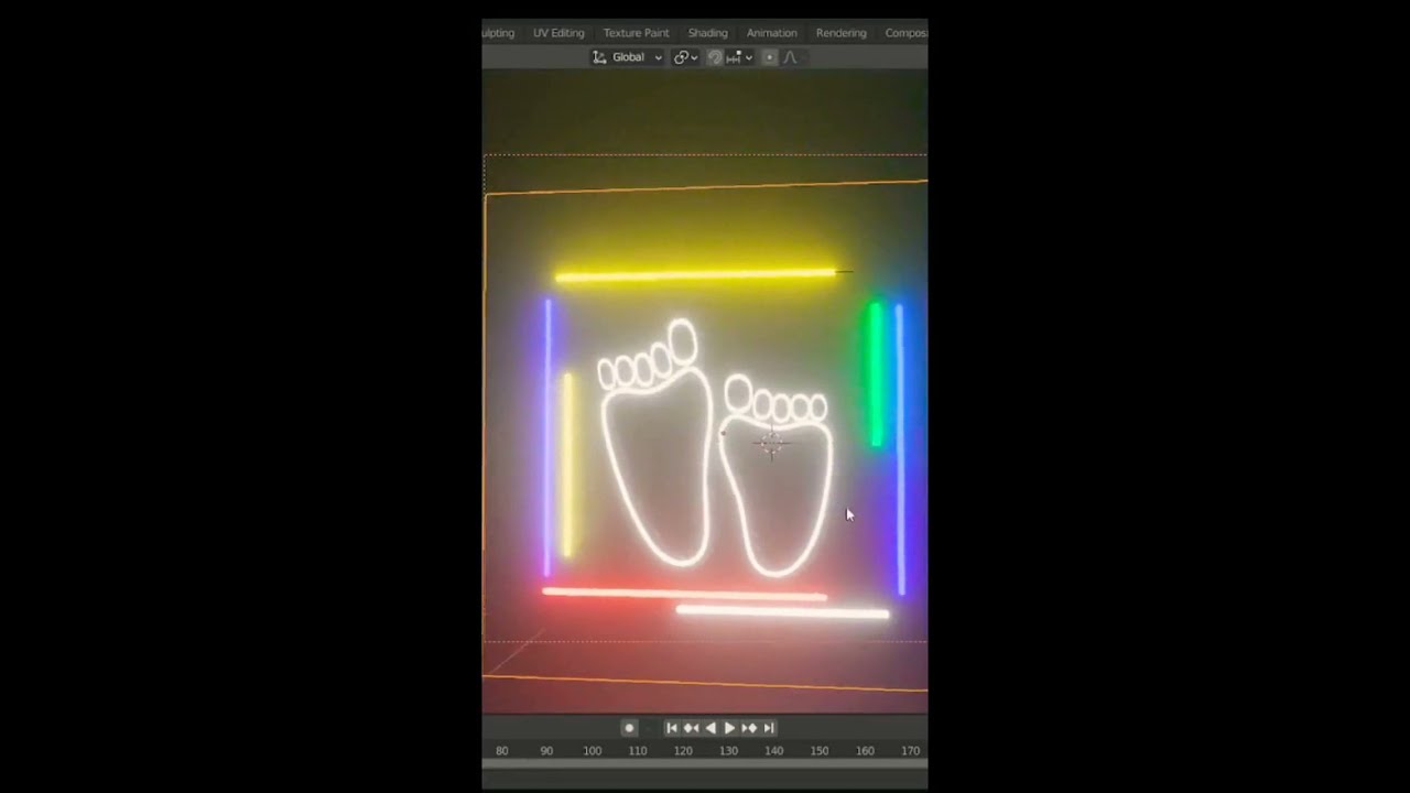create this neon light effect in blender #blender #3d #neon #light # ...