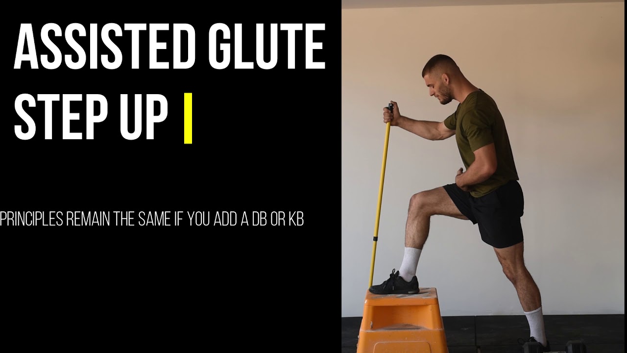 assisted glute step up - YouTube