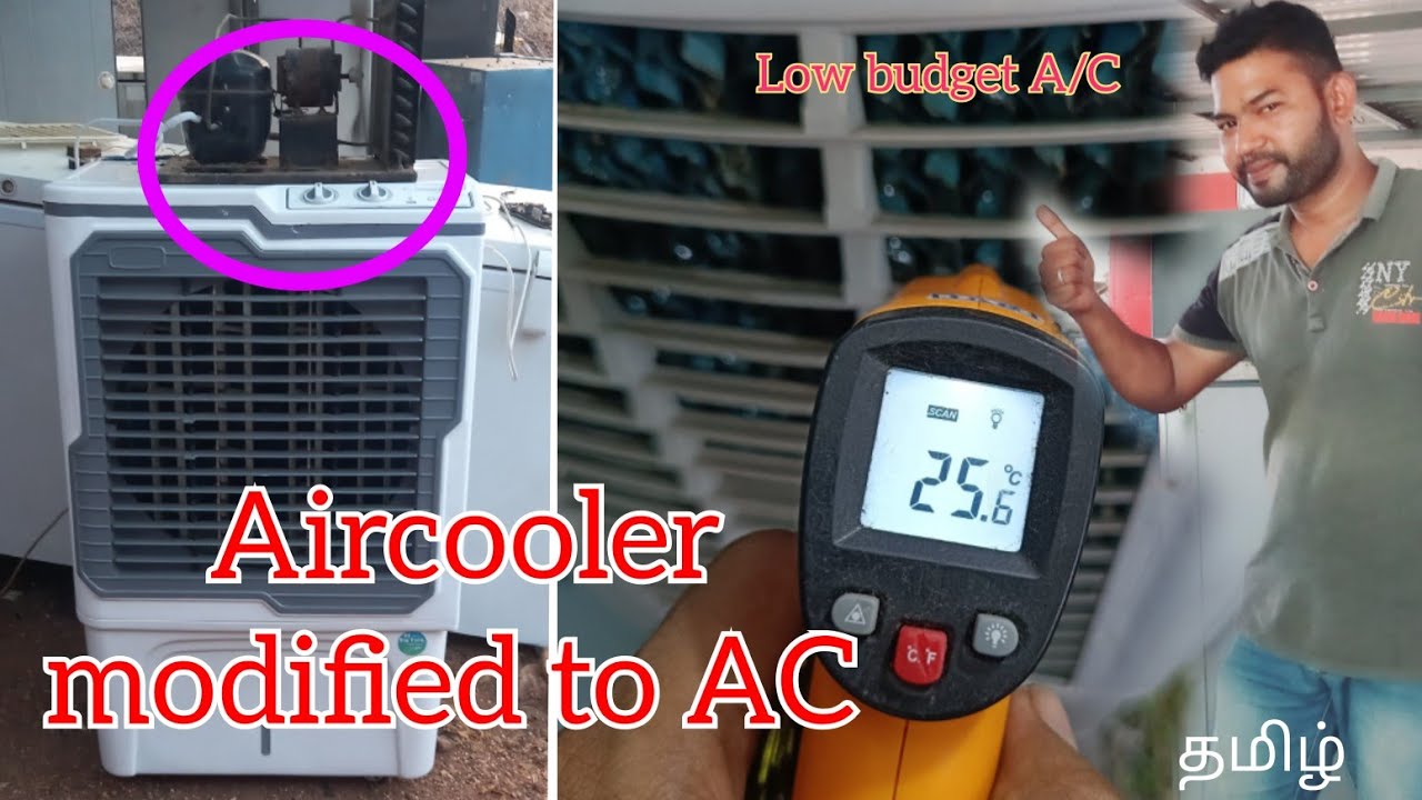 aircooler modified to AC/ low budget AC / cooler to AC converted/ # ...