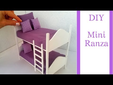 Mini ranza yapımı /DIY Barbie Chelsea ranza/Łóżko piętrowe dla lalek-jak zrobić/Dollhouse bunk beds