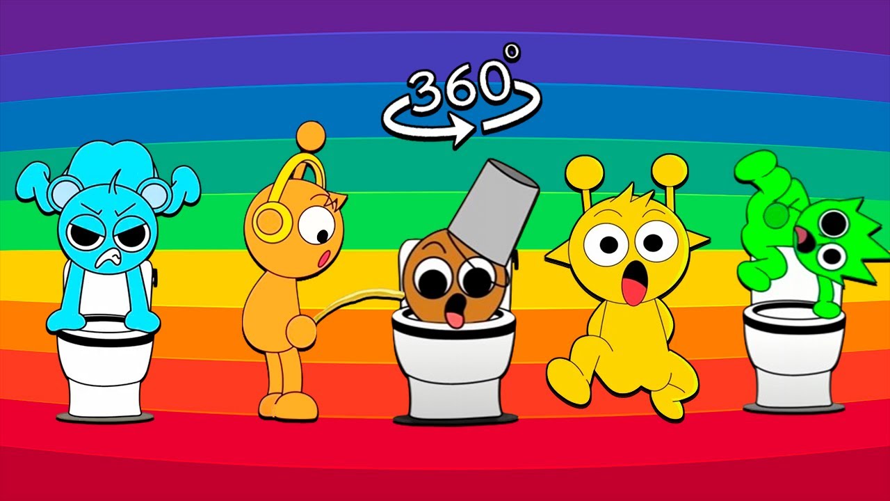 360° VR Many Sprunki Characters Pooped Part 2 - Incredibox Sprunki ...