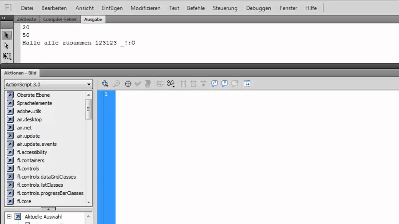 Actionscript 3 Tutorial German Variablen Anfänger Youtube