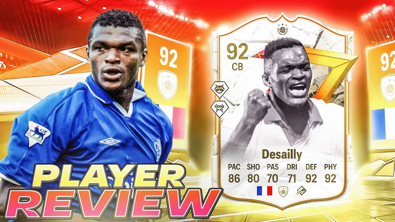 😳92 GOLAZO ICON DESAILLY PLAYER REVIEW - EA FC 24 ULTIMATE TEAM - YouTube