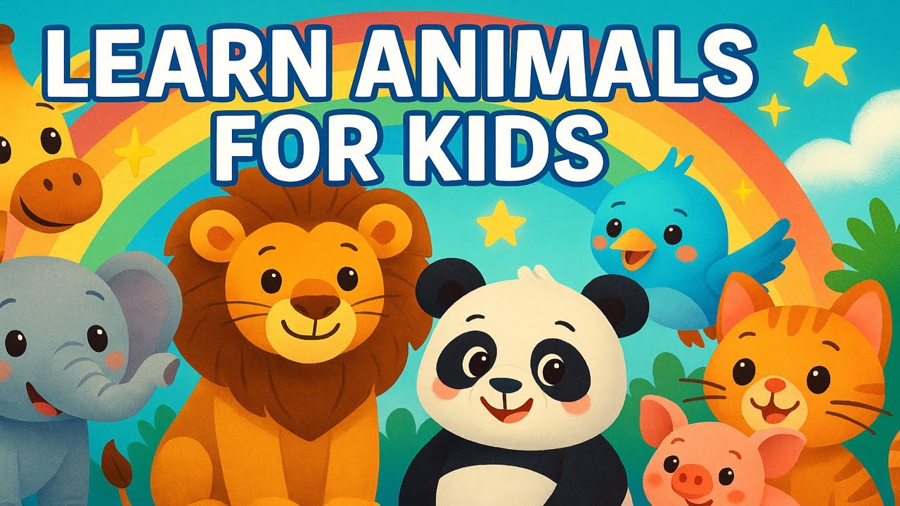 Learn 25 Animals for Kids | Fun Animal Names & Sounds | Fun Educational ...