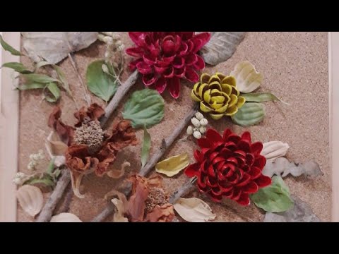 DIY | wall hanging using cork board with dry tree sticks, leaves and ...