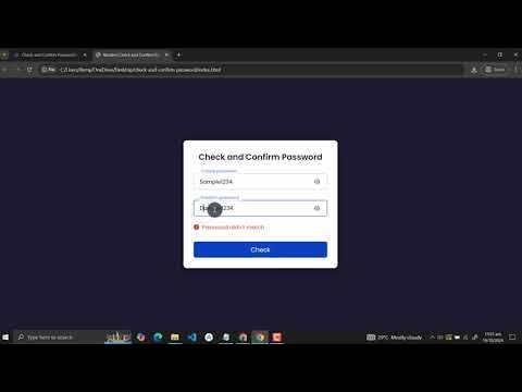 Check and Confirm Password Using HTML, CSS and JavaScript with Source Code - YouTube