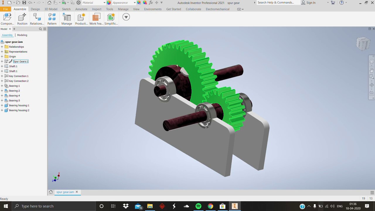 Gear Train Design using Autodesk Inventor - Project assignment for ...