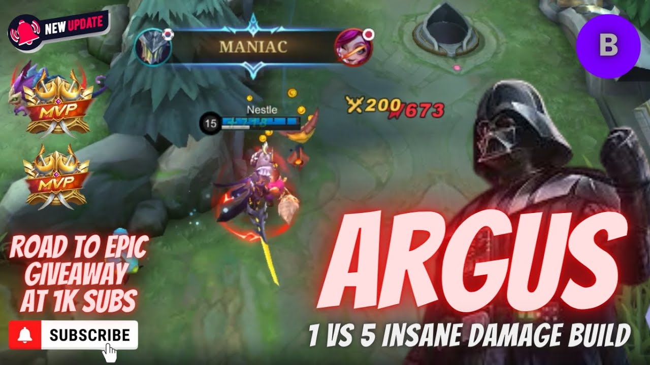 MANIAC!! ARGUS INSANE DAMAGE GAMEPLAY - ARGUS TOP GLOBAL BUILD - YouTube