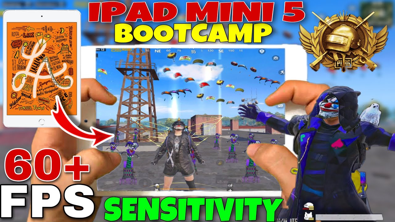 iPad MiNi 5 😈 PUBG BOOTCAMP TEST + 90 FPS?? + iOS 15.5 |Sensıtıvıty ...