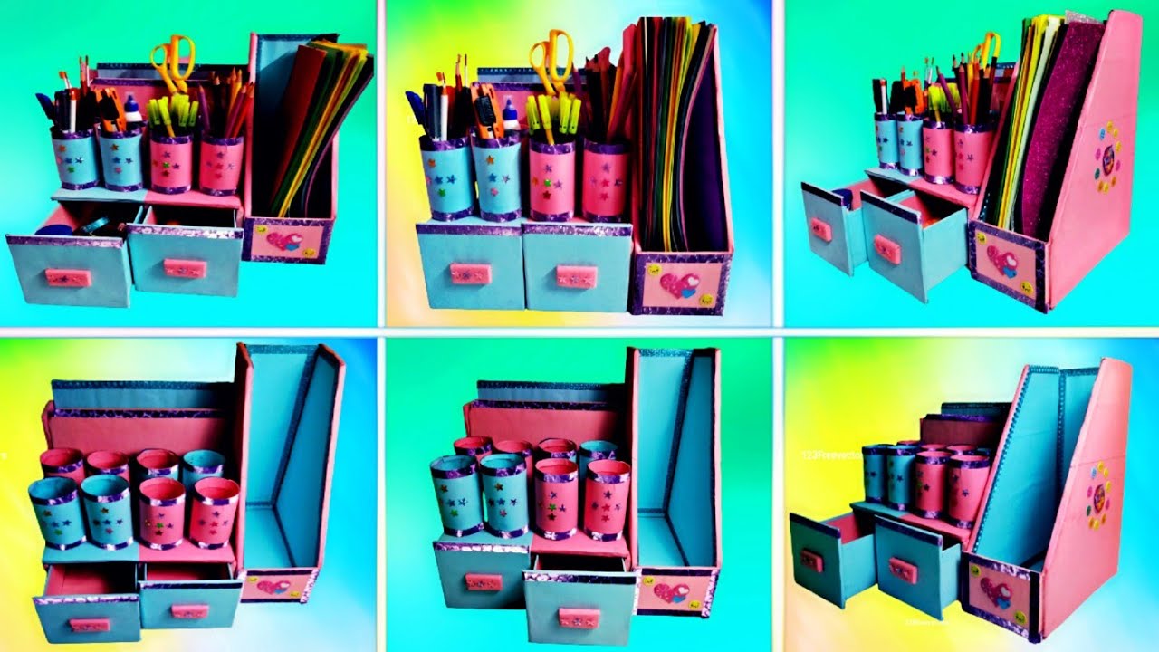 how to make cardboard organizers with paper (ART. MISSION) - YouTube