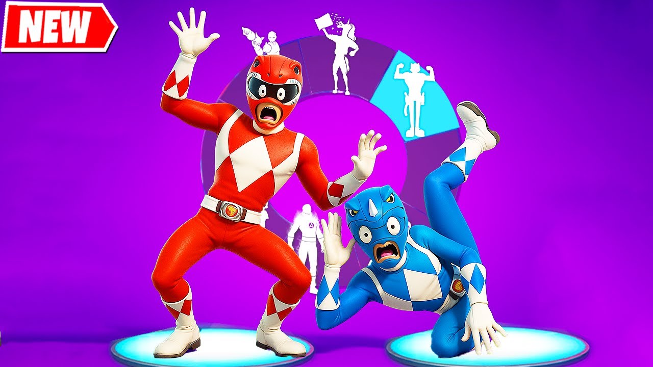 Red vs Blue POWER RANGERS – Glitched Built-In Emotes & Funny Dances ...