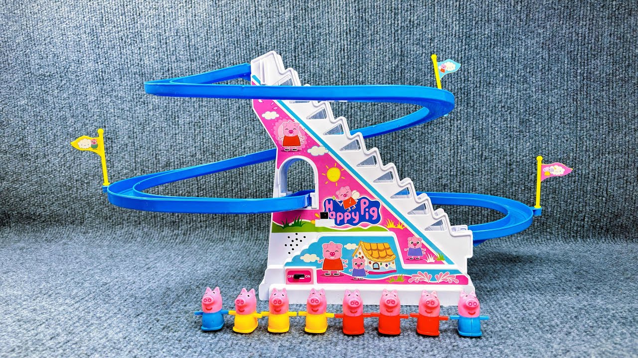 8-minute satisfied cute little pig sister roller coaster unboxing toy ...