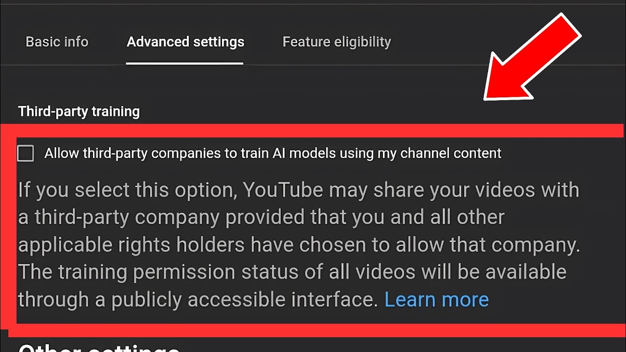 Youtube Third Party Training Option Explained 🤯 - YouTube