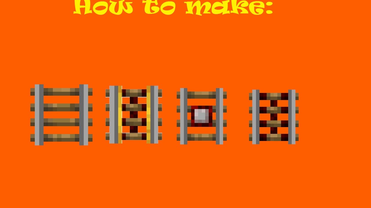 Minecraft: How to make all four types of rails - YouTube