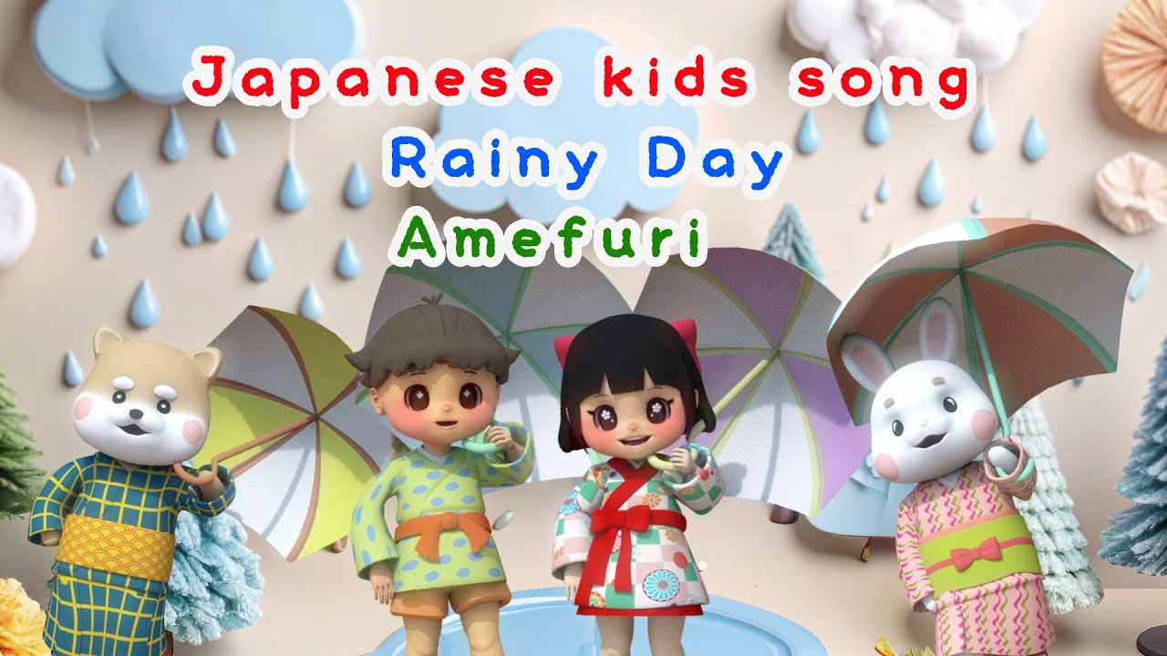 【Japanese kids song】Amefuri with English translation lyrics - YouTube