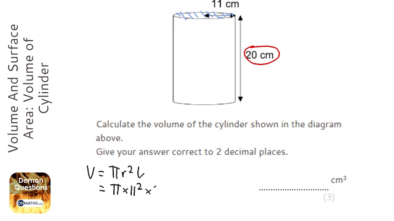 Volume And Surface Area: Volume of Cylinder (Grade 4) - OnMaths GCSE ...