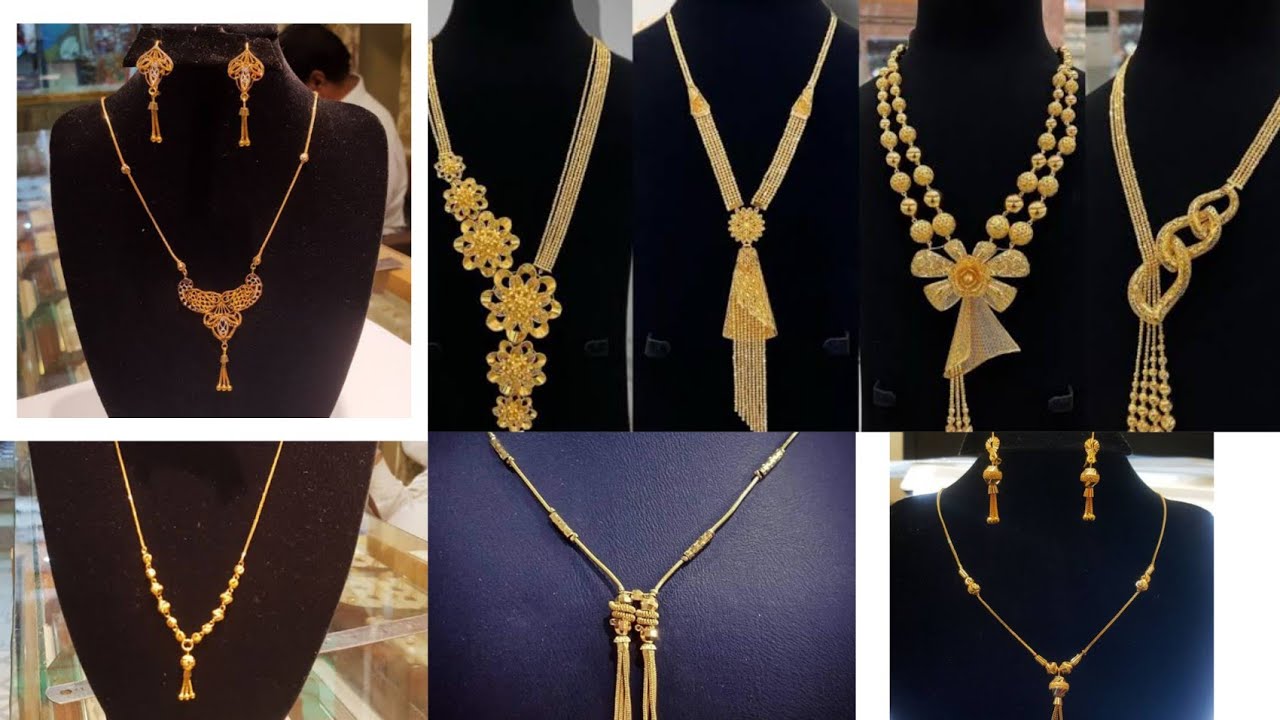 Gold chain design/ Gold mala set گولڈ چین ڈیزائن - YouTube