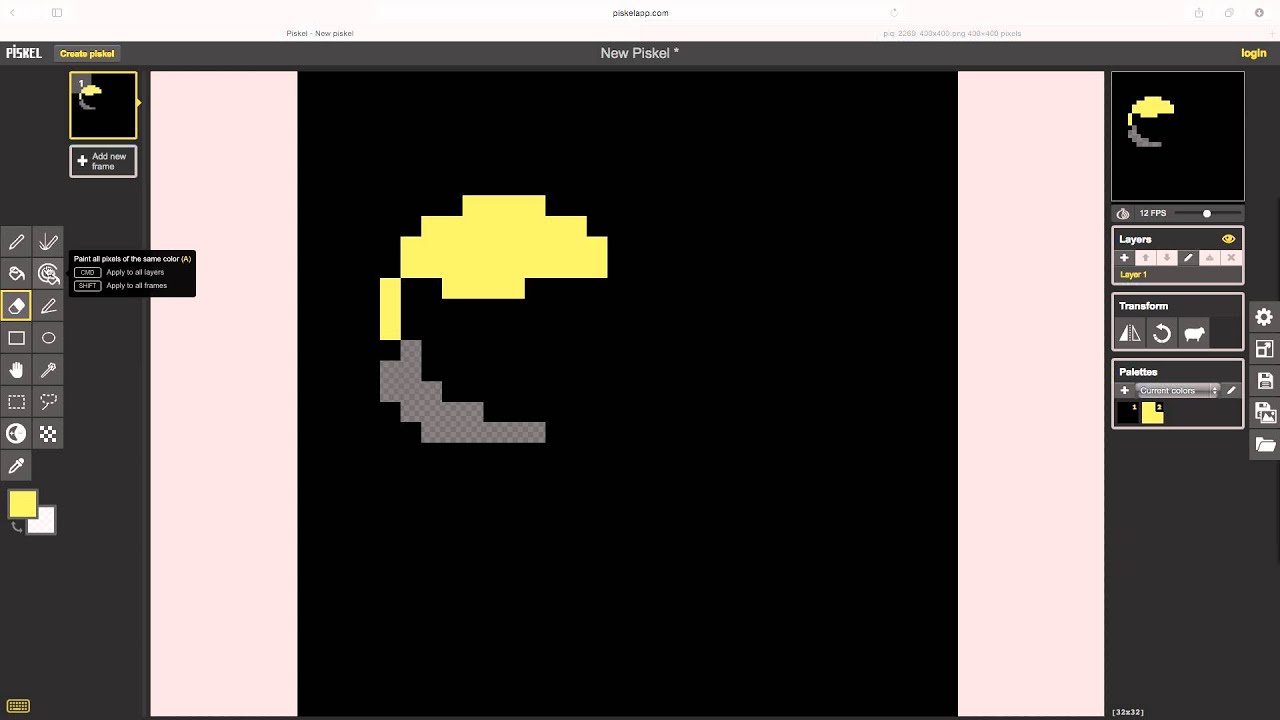 pac man piskel - YouTube
