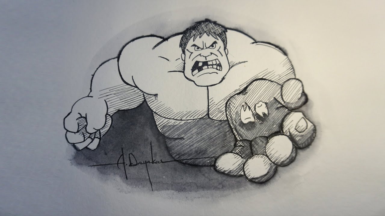 Fun drawing - strong Hulk Broken his Teeth !! - Inktober 2020 Day 8 ...