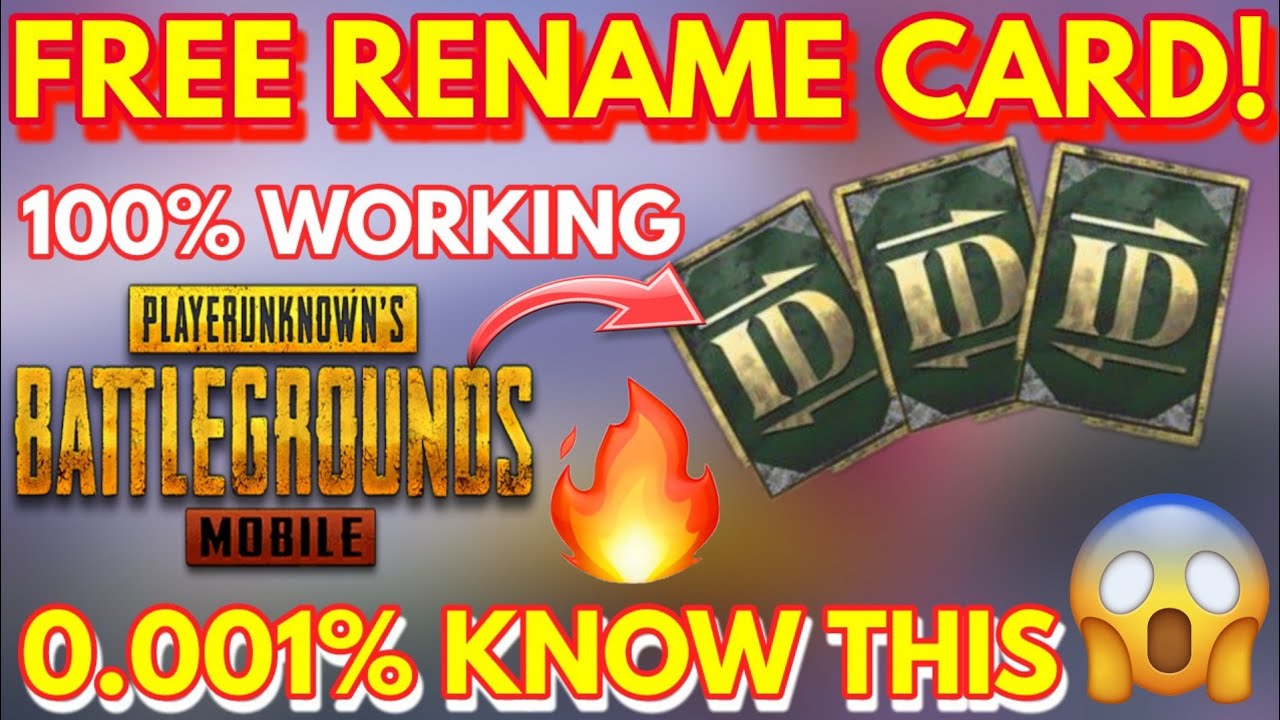 Pubg me rename card kese le | How to get free rename card in pubg - YouTube