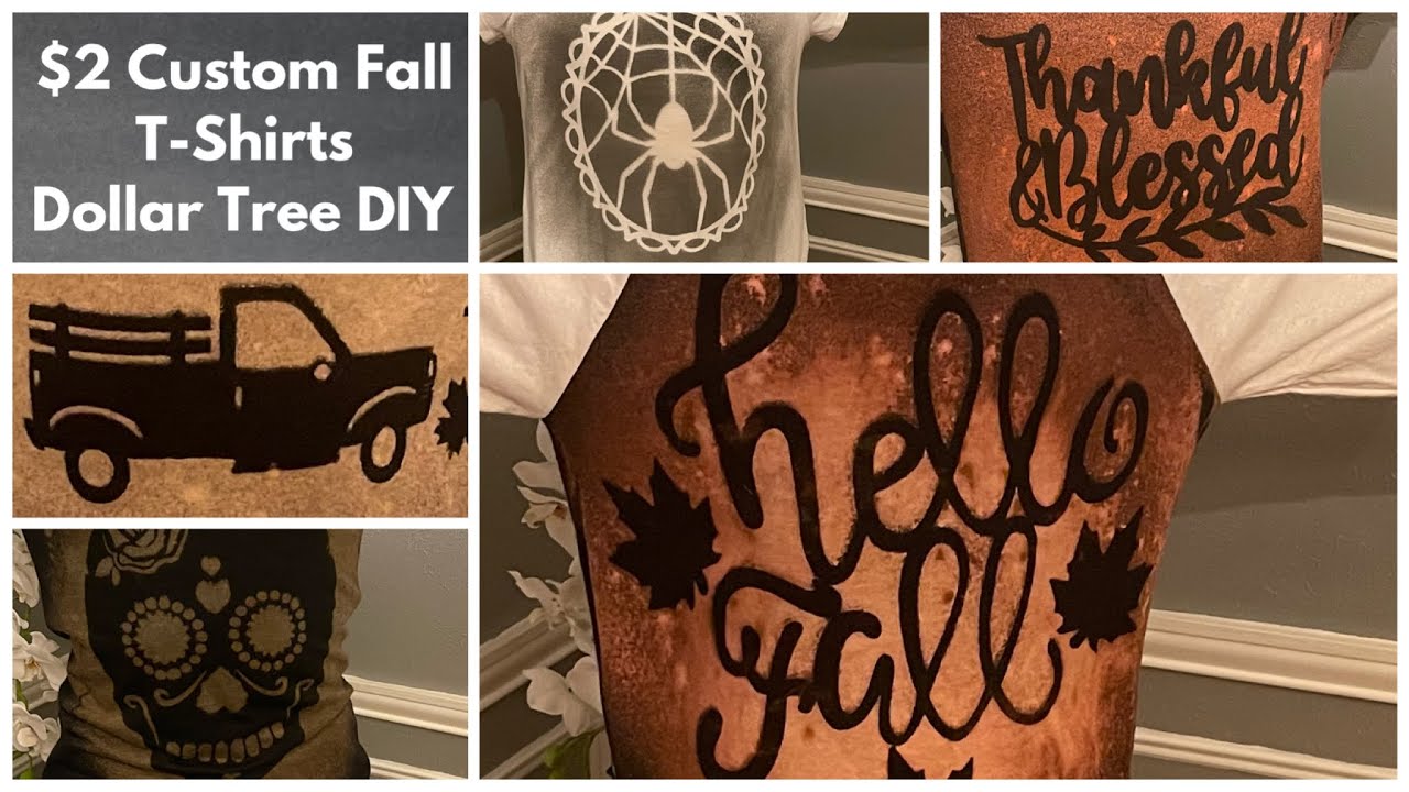 $2 Custom Fall T-Shirts Dollar Tree DIY EASY - YouTube