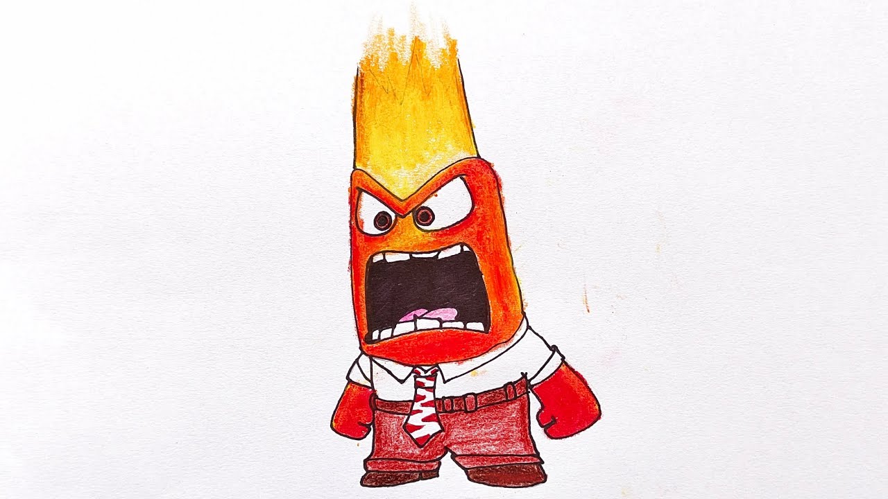 Easy Anger emotion Coloring Tutorial | How to color Anger From Inside ...