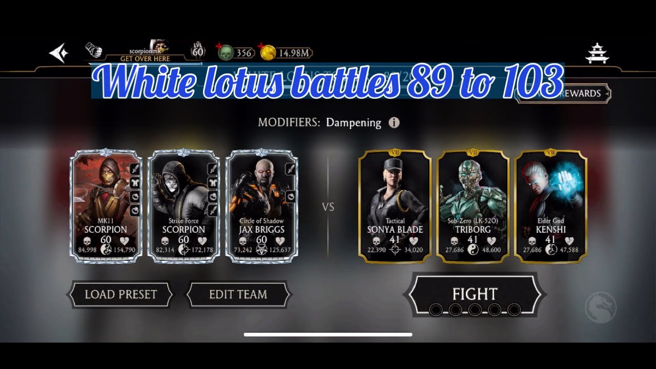 White Lotus tower battles 89 to 103 - YouTube
