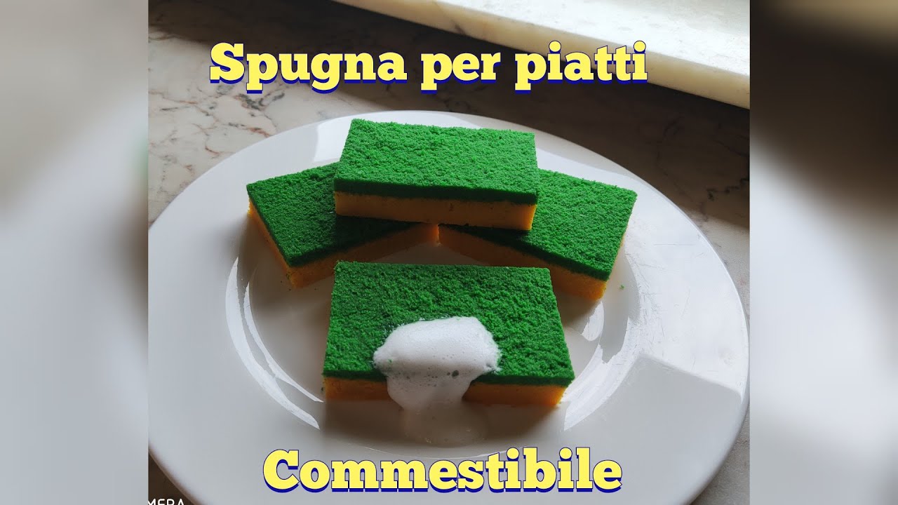 SPUGNA PER PIATTI COMMESTIBILE - YouTube