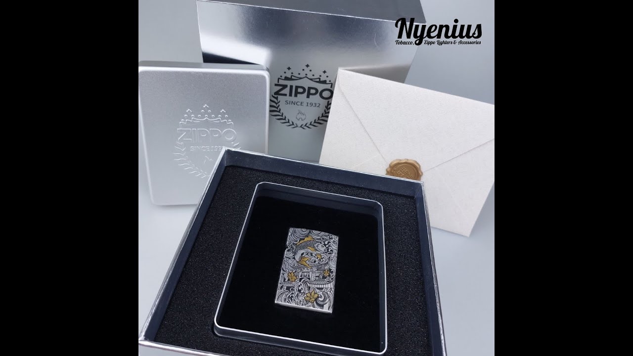 UNBOXING Zippo D3B 002EDA Slim Fish Devil Dragon Jacket - YouTube