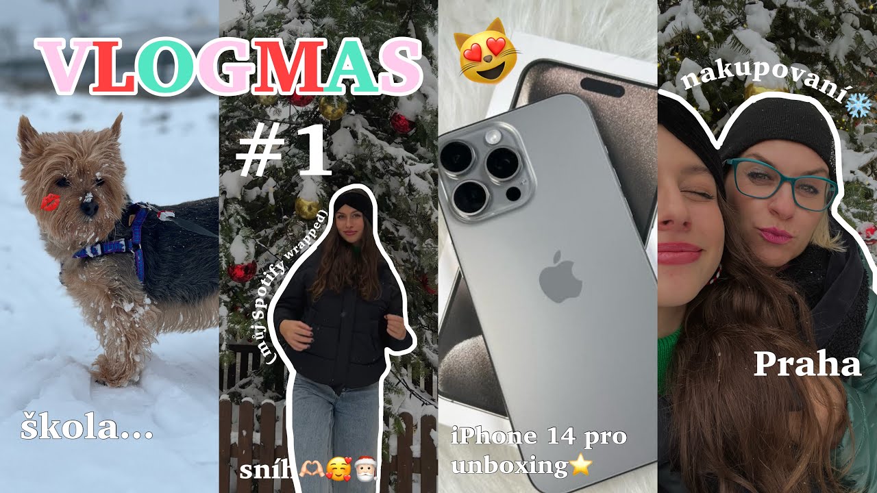vlogmas #1 ~nakupovaní, iPhone 14 pro unboxing, Popeyes, testy ve škole ...
