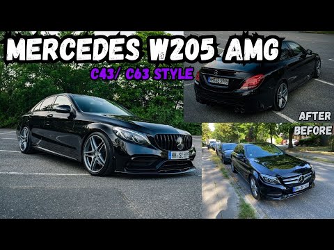 Mein Mercedes C200 W205 AMG Umbau in 7 Min | C63 C43 Style Bodykit |ALL BLACK