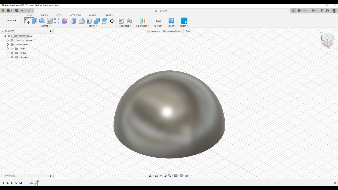 Autodesk Fusion 360 - Making a dome. - YouTube