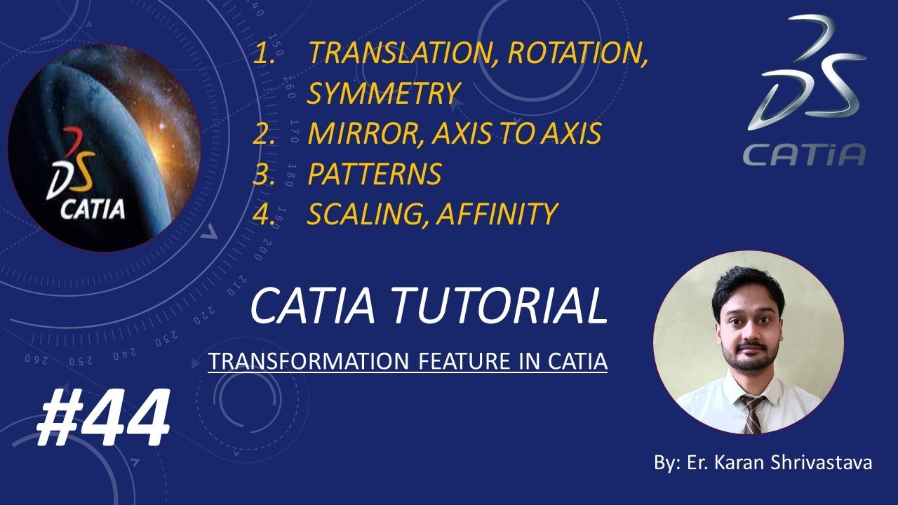 44. Transformation features in CATIA - YouTube