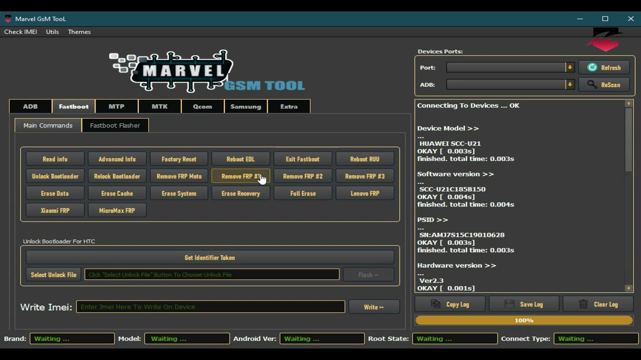 Huawei Y6 SCC U21 Reset Frp Via Fastboot By Marvel GsM Tool - YouTube