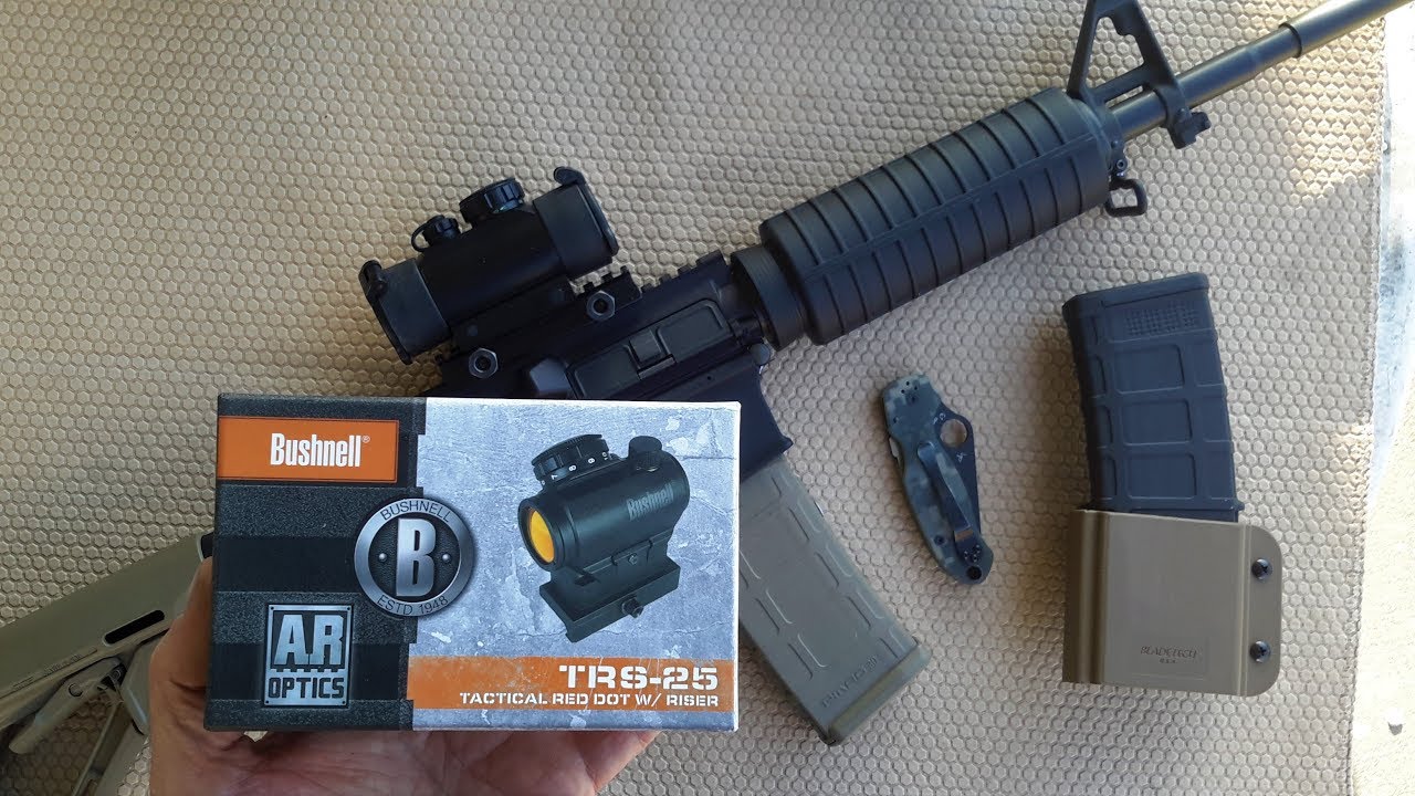Bushnell TRS-25.....Backyard Bore Sighting....Anderson AR-15 - YouTube