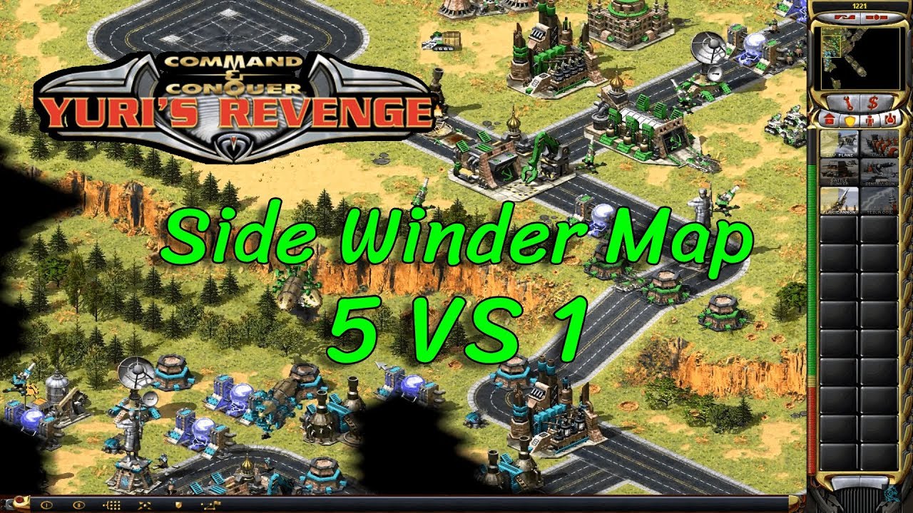 Red Alert 2 - Side Winder Map - 5 vs 1 - YouTube