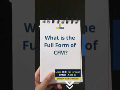What is the Full Form of CFM? | #shorts full forms of important words ...