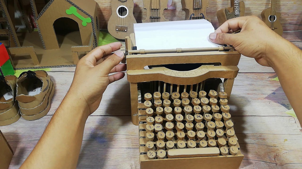 HOW TO MAKE A TYPE WRITER FROM CARDBOARD - YouTube