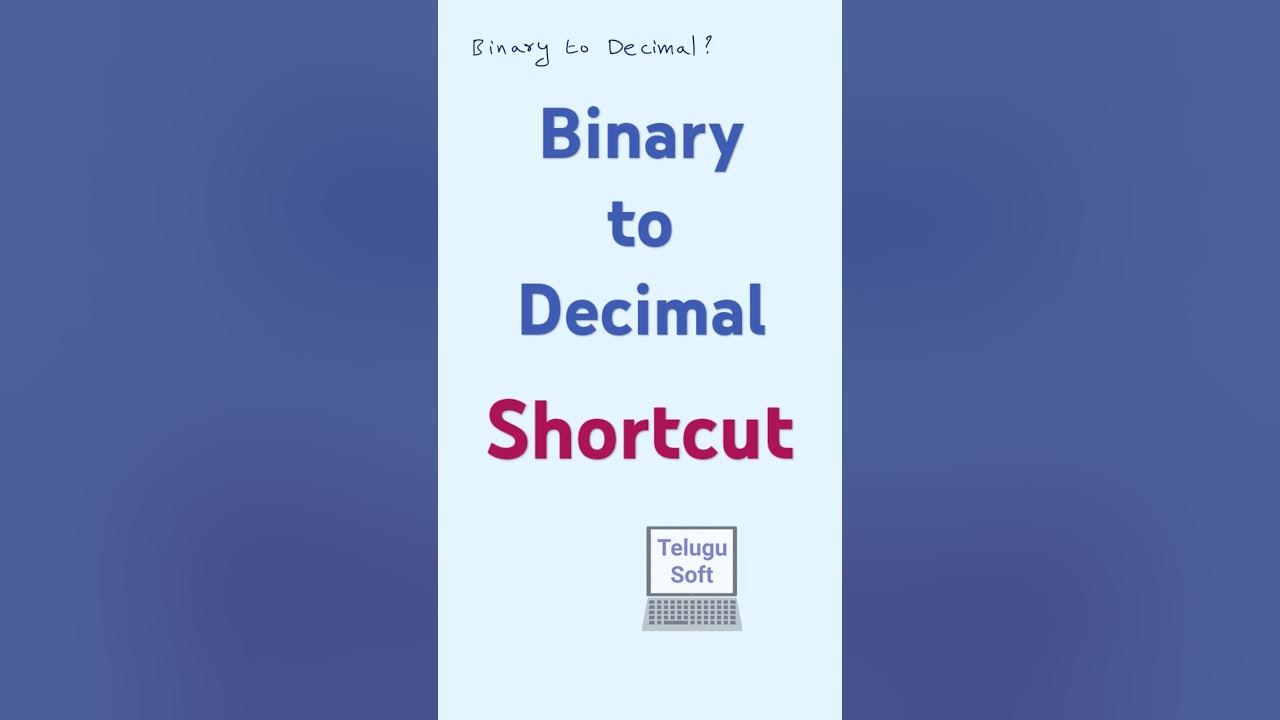 Binary to Decimal Number shortcut #shorts #telugu - YouTube