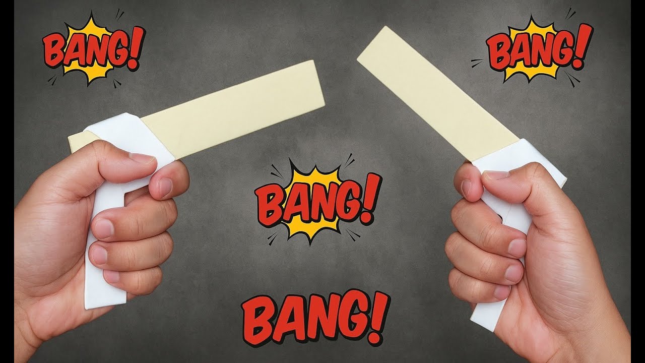 How to make a SIMPLE GUN out of paper / Origami GUN - YouTube
