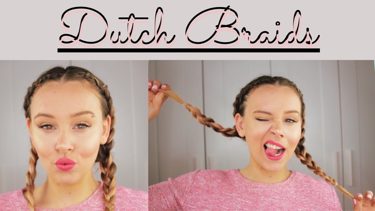 how to do dutch braids on yourself for beginners - YouTube
