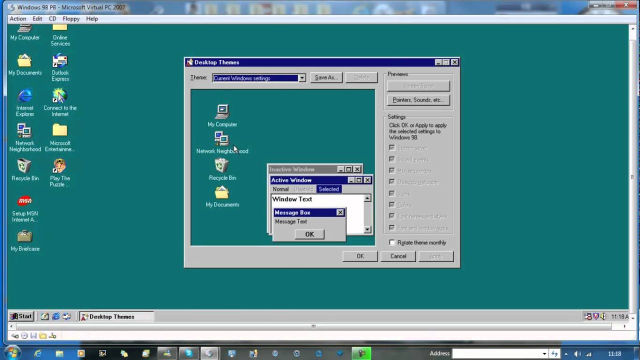Windows 98 Virtual Pc - YouTube
