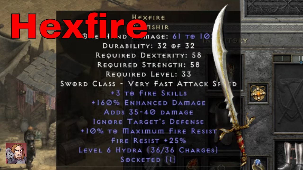 D2R Unique Items - Hexfire (Shamshir) - YouTube