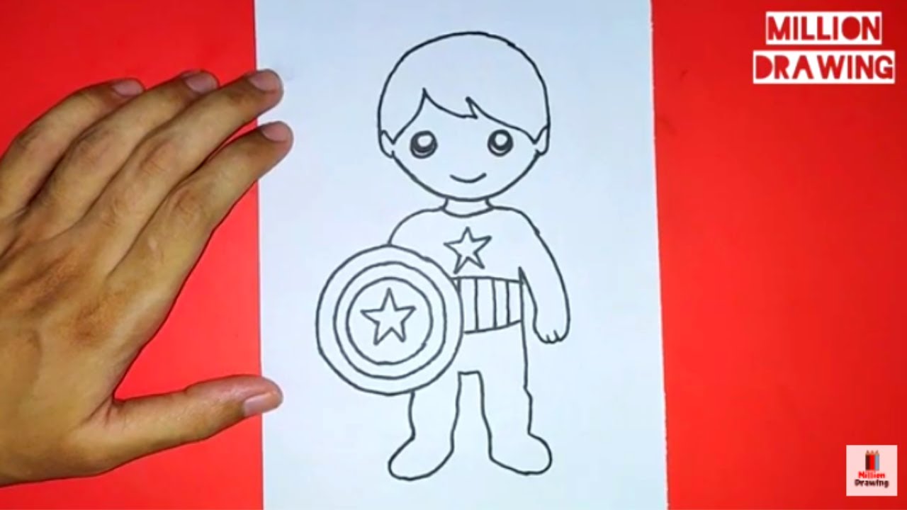 How to Draw a Baby Captain America Step by Step Easy || Easy Drawings ...