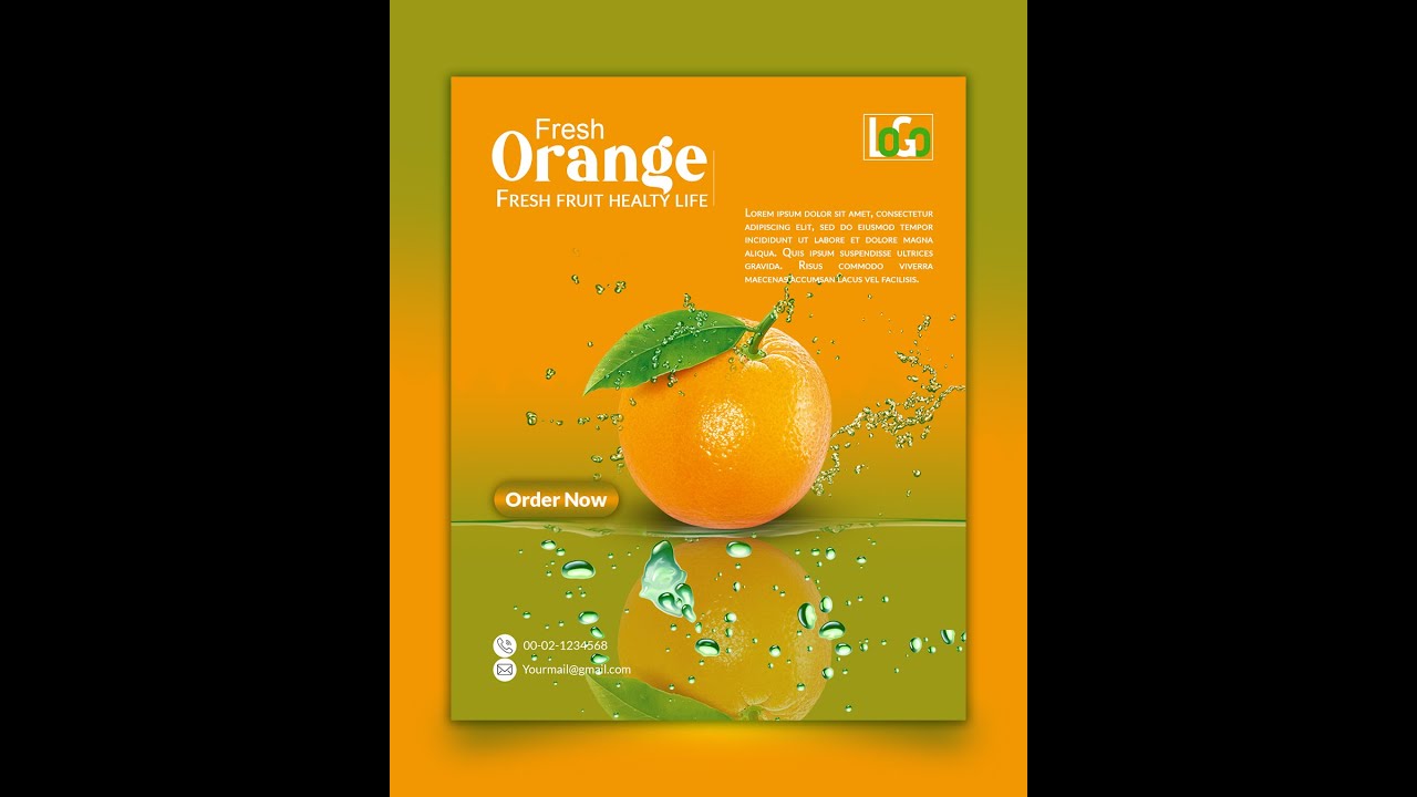 Orange Poster design in photoshop CC by hridoyhtd - YouTube