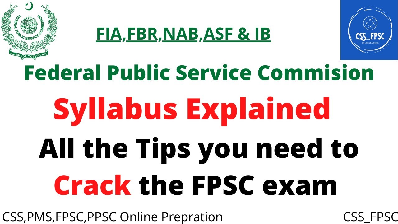FIA AD & Inspector FPSC Syllabus 2023 || Explained for all Posts FIA ...
