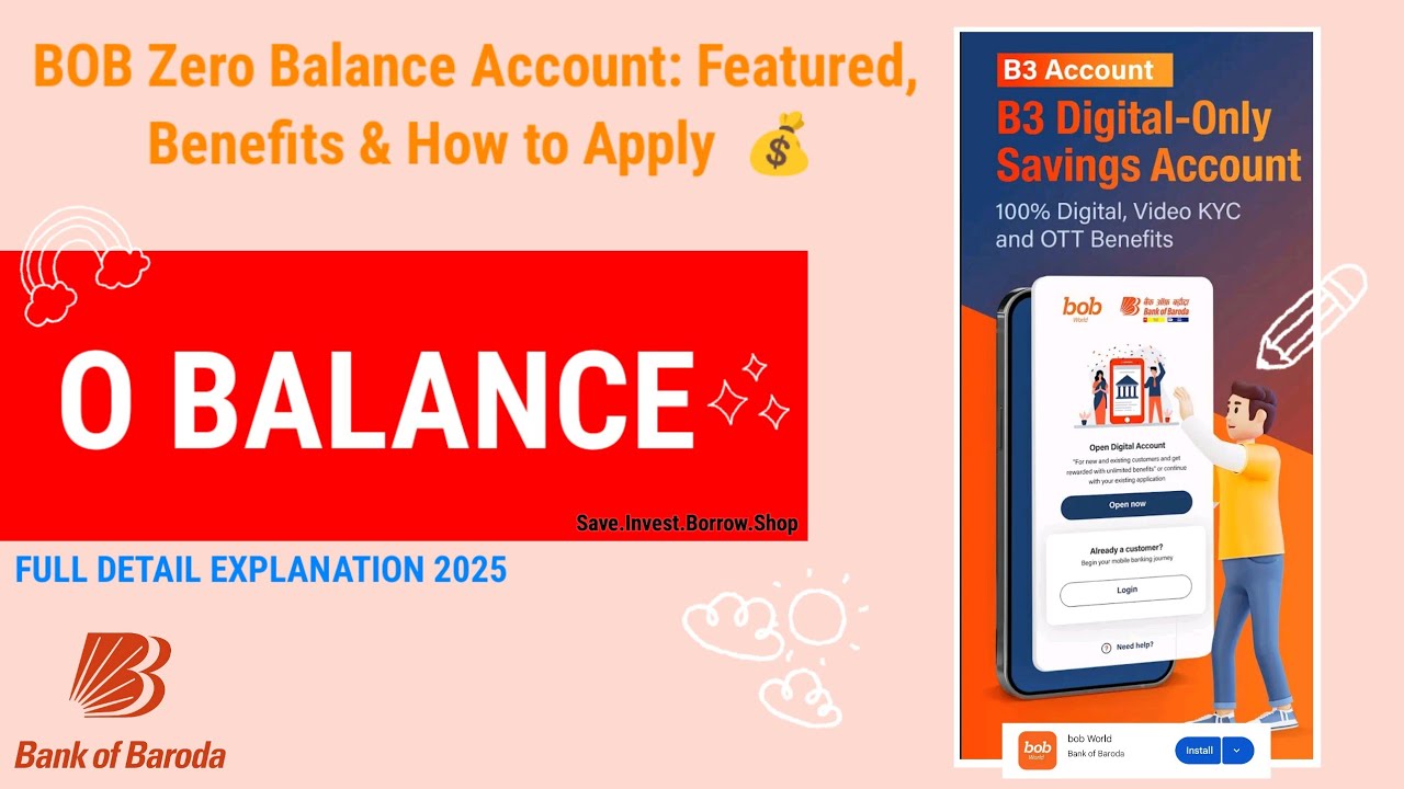 BOB Zero Balance Account: Features, Benefits & How to Apply 💰📲2025 ...
