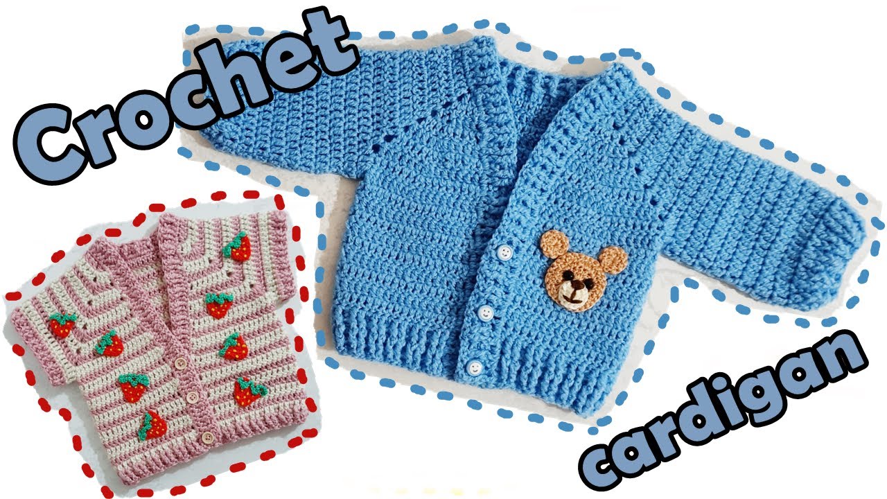 Quick /SuperEasy Crochet baby cardigan -Tığ işi bebek hırka (basic/easy ...